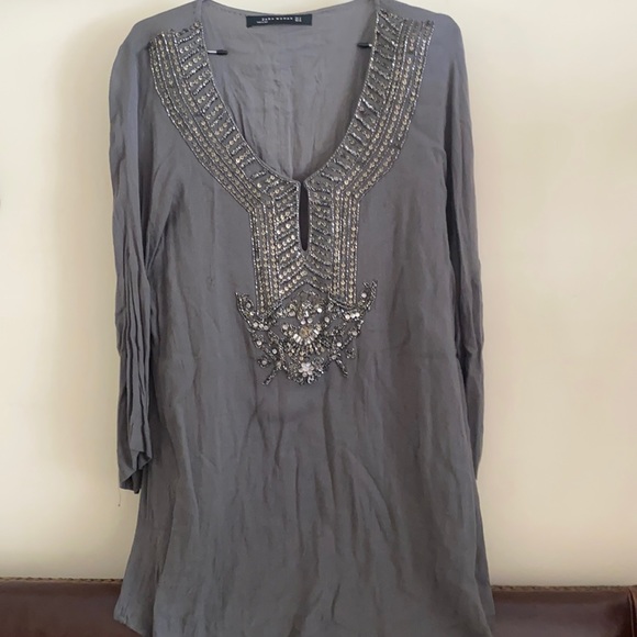 Zara | Tops | Zara Beaded Tunic | Poshmark